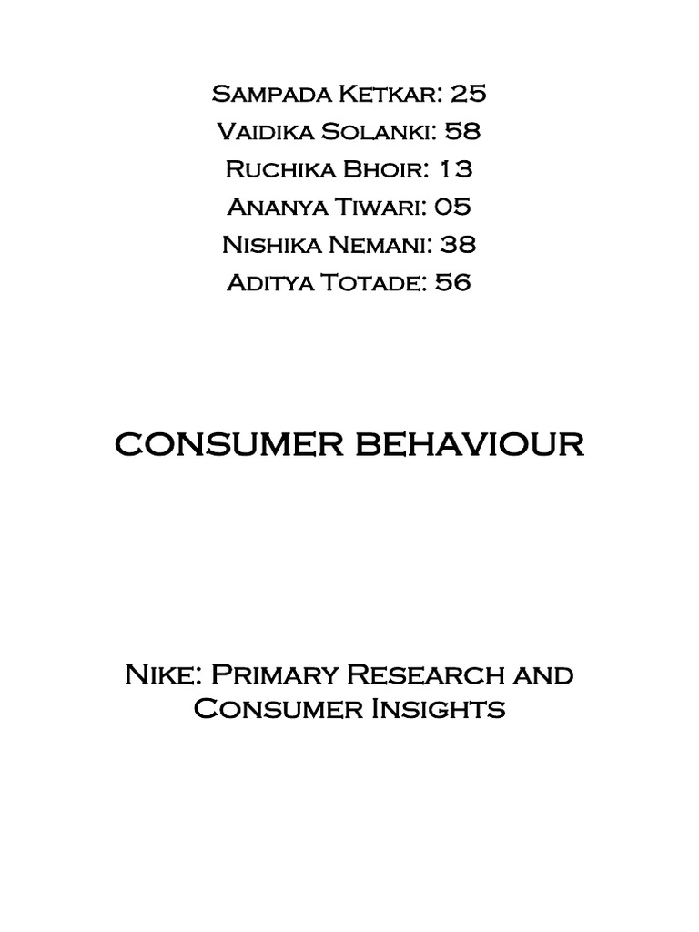 Nike Consumer Insights and Strategies | PDF | Consumer Behaviour | Brand