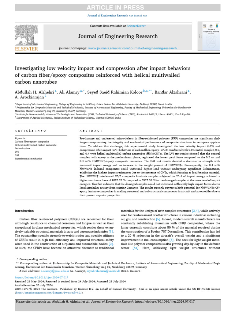 Investigating Low Velocity Impact and Compression After Impact Behaviors | PDF | Composite ...