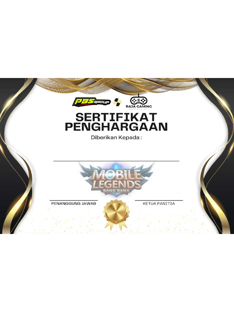 Emas Dan Hitam Modern Sertifikat Penghargaan Certificate | PDF