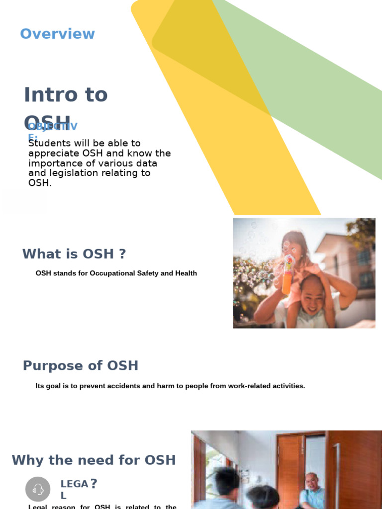 OSH Module 1 Intro To OSH | PDF | Occupational Safety And Health
