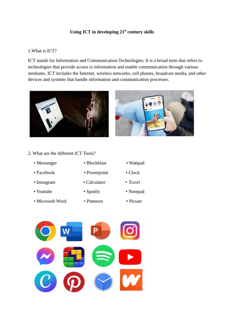 Using ICT in Developing 21st Century Skills | PDF