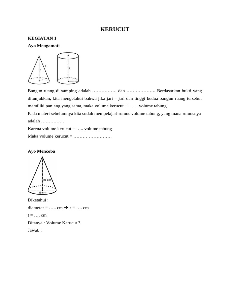 LKPD Kerucut | PDF