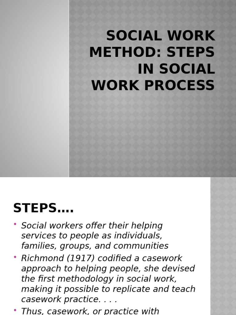 Steps in the Social Work Process | PDF | Evaluation | Relapse