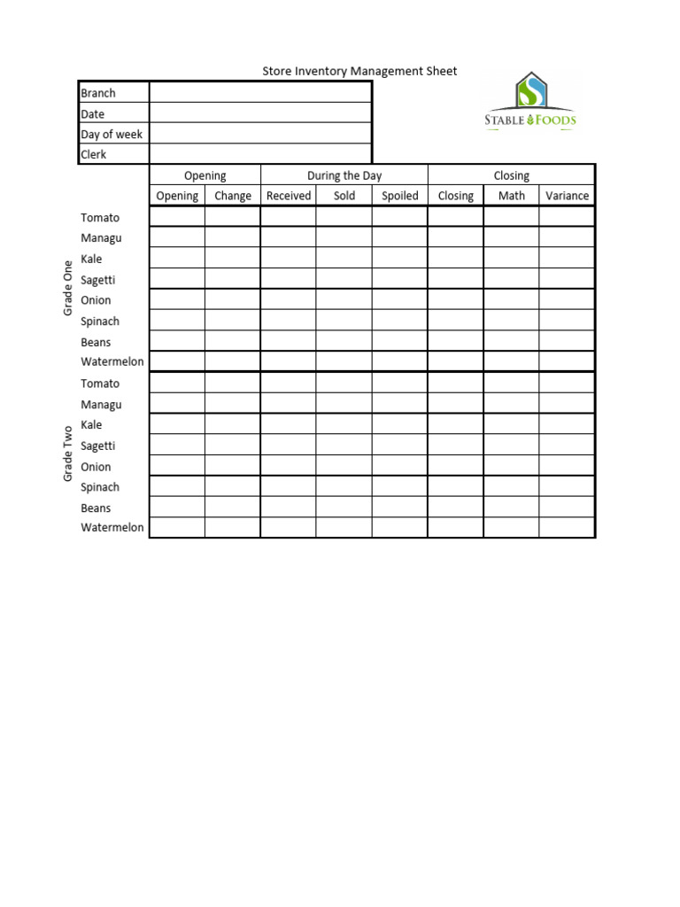 Inventory Management - SF Retail Shops - Inventory | PDF