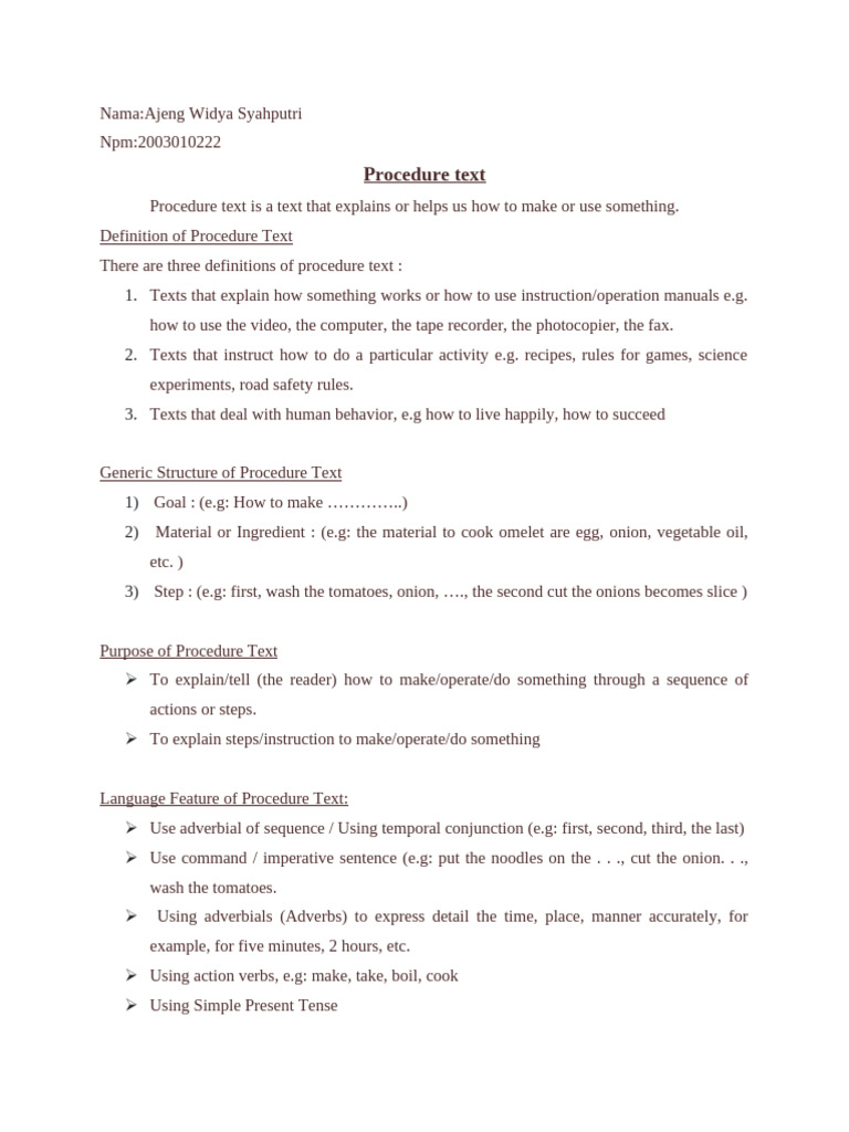 Procedure Text Ec Ajeng | PDF