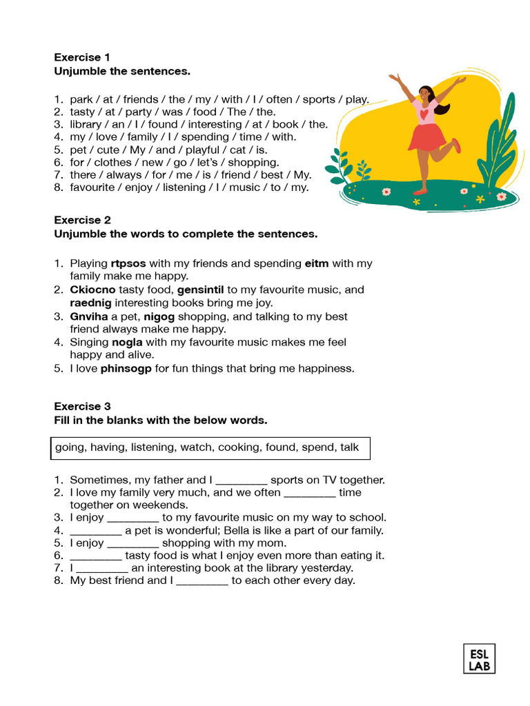 Fun Sentence Unjumbling Exercises | PDF