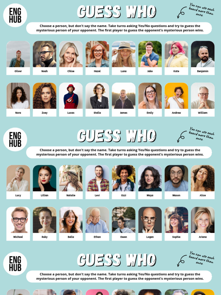 Guess who (3 boards) A1-B1 | PDF