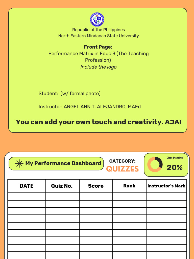 EDUC 3 Performance Matrix | PDF