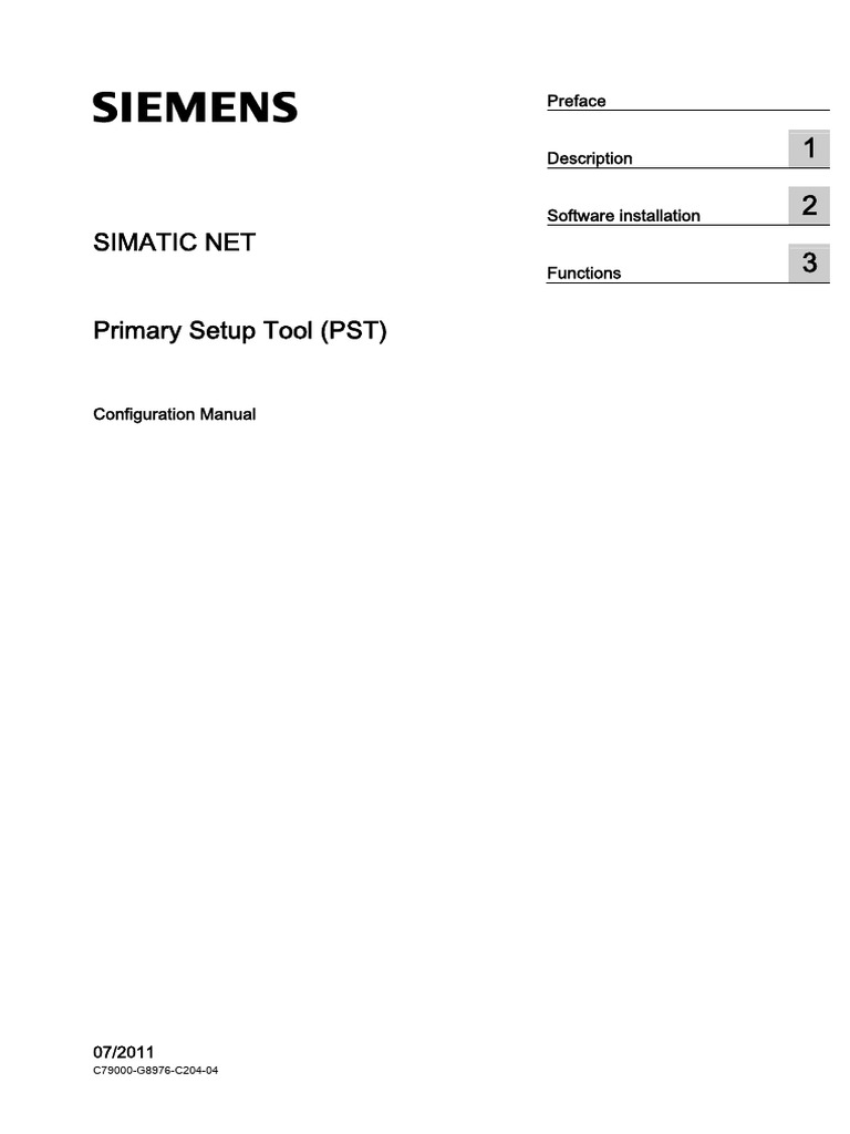 Simatic Net Primary Setup Tool (PST) | PDF | Ip Address | Computer Engineering