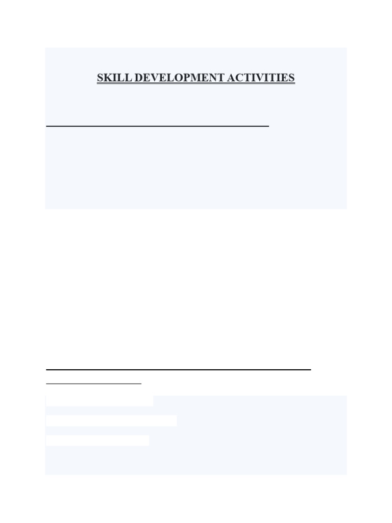 FIM Skill Development | PDF