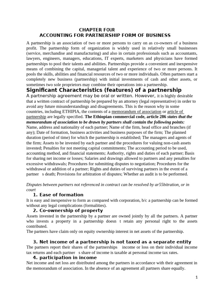 CHAPTER - 4 - Acct For Partnership | PDF | Partnership | Debits And Credits