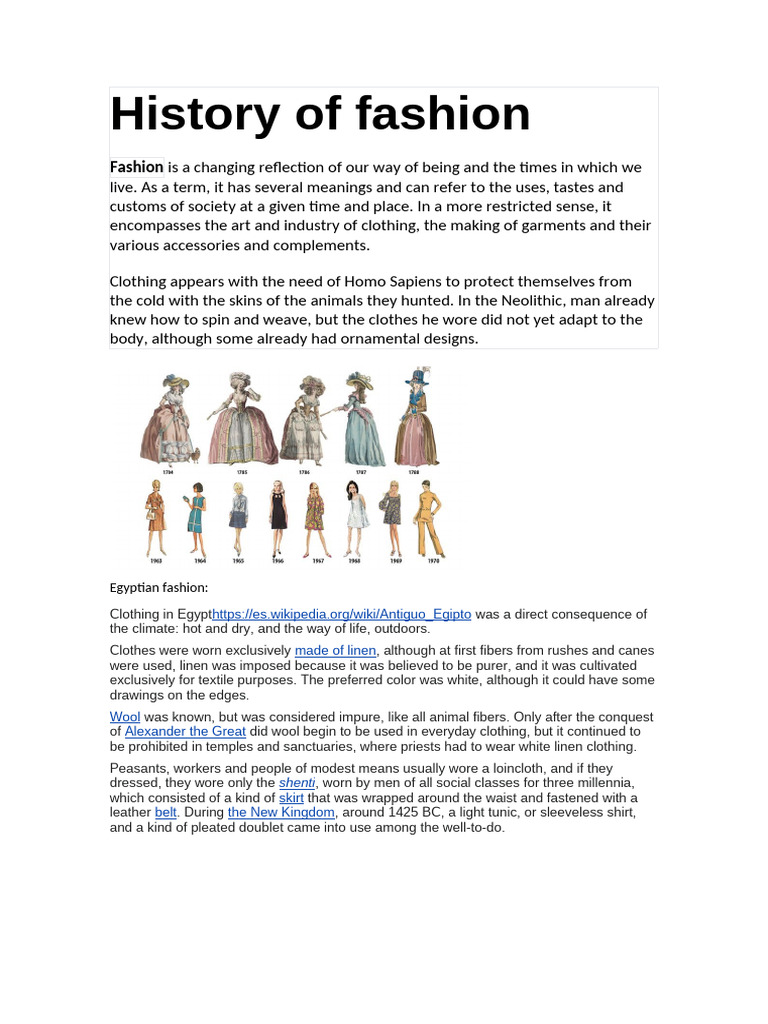 History of fashion | PDF | Clothing | Fashion