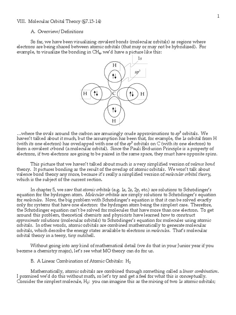 Molecular Orbital Theory | PDF | Molecular Orbital | Chemical Bond