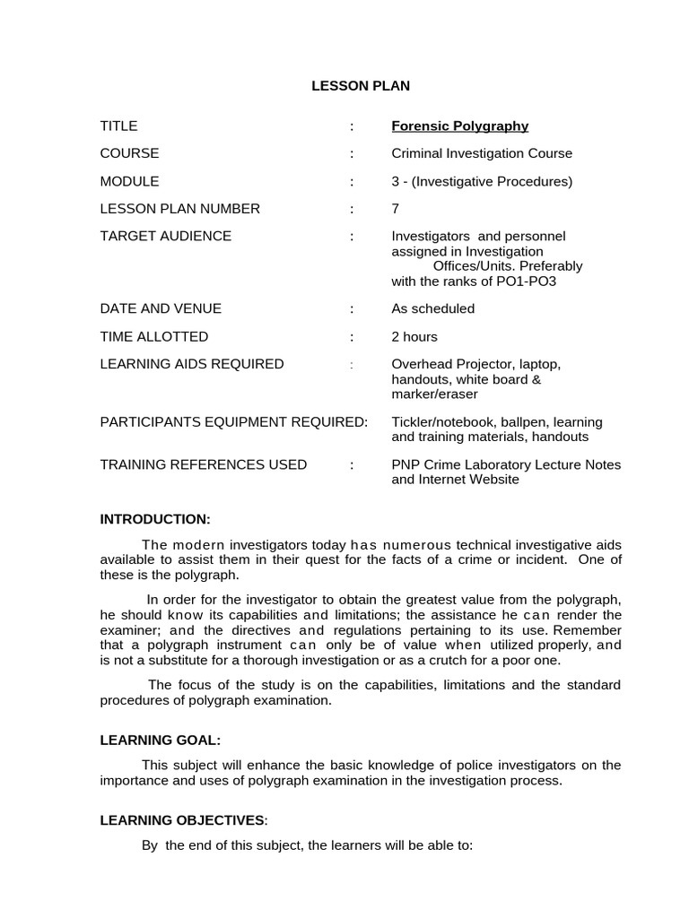 3. 3. 5. Forensic Polygraphy | PDF | Polygraph 3. 3. 5. Forensic Polygraphy | PDF | Polygraph