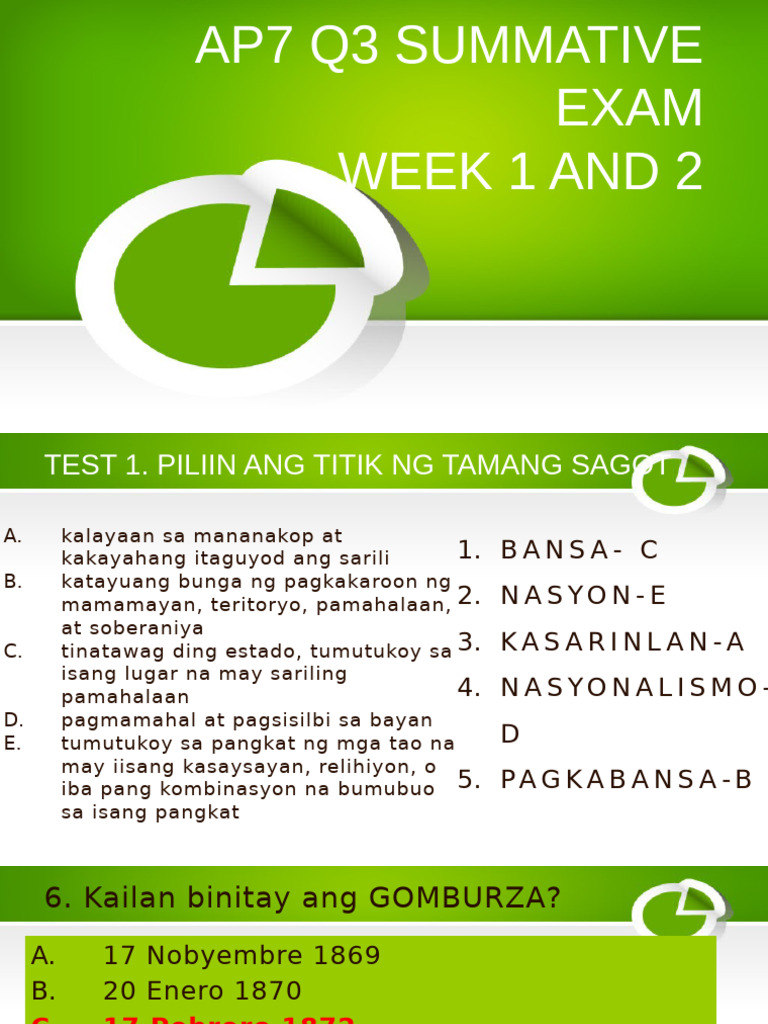 Ap7 q3 Summative Exam | PDF