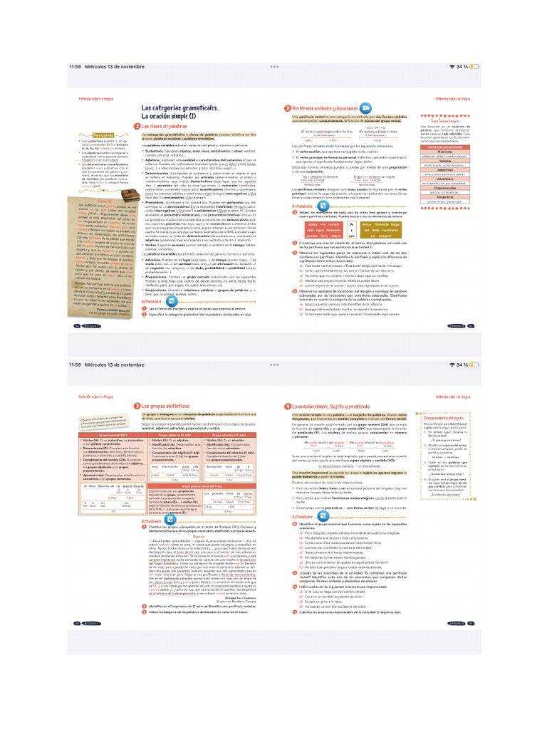 Lengua Temas 3 y 4 | PDF