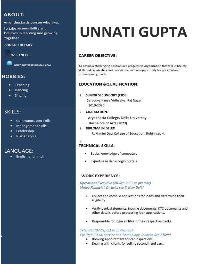 unnati resume (1) | PDF