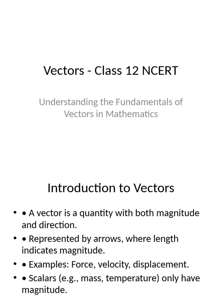 Vectors Class 12 | PDF