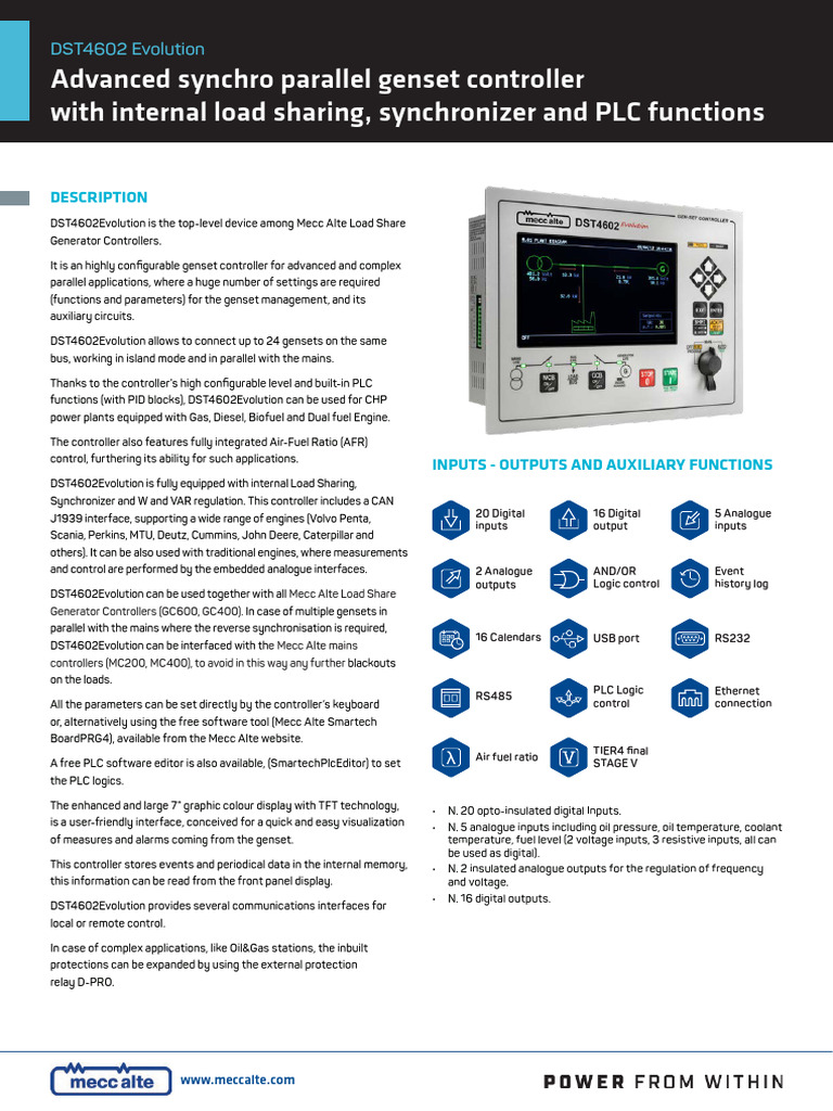 Advanced Genset Controller DST4602 | PDF | Programmable Logic ...