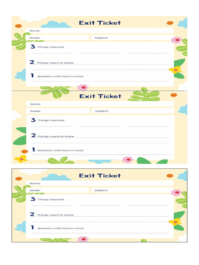 Exit Ticket | PDF