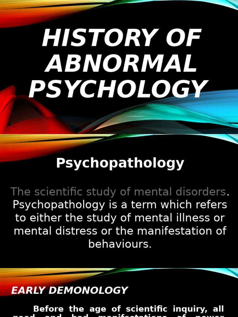 history of abnormal psychology | PDF | Mental Disorder | Psychopathology
