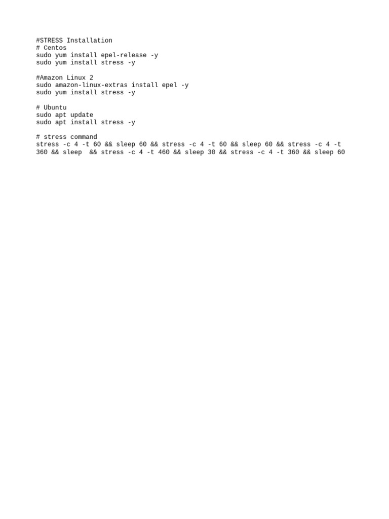 Stress Install and Commands | PDF