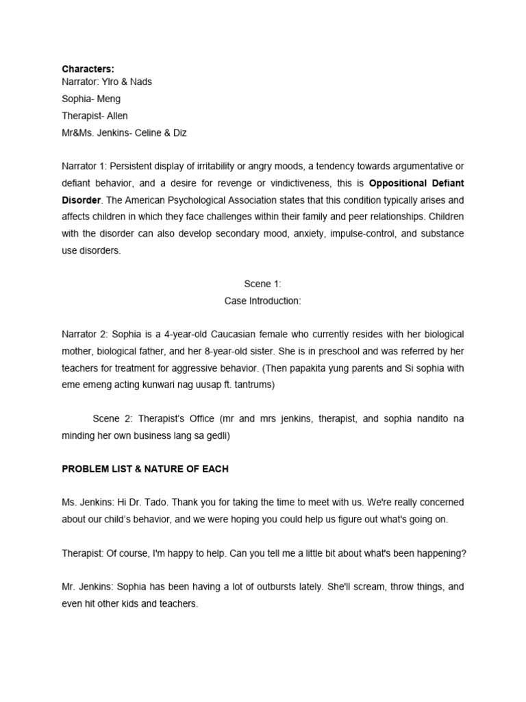 Oppositional Defiant Disorder ODD | PDF | Psychotherapy | Behavioural ...