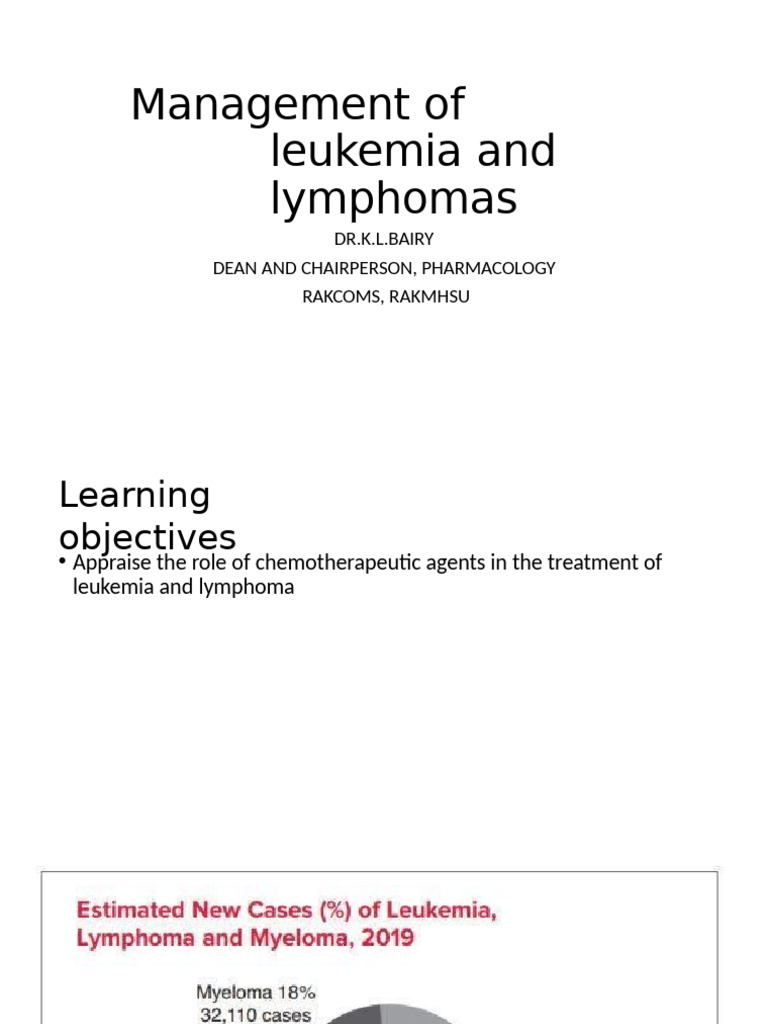 Management of Leukaemia's and Lymphomas | PDF | Leukemia | Lymphoma