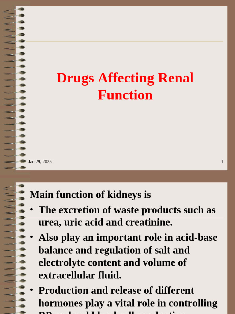 Drugs Affecting Renal Function DR Owais | PDF | Kidney