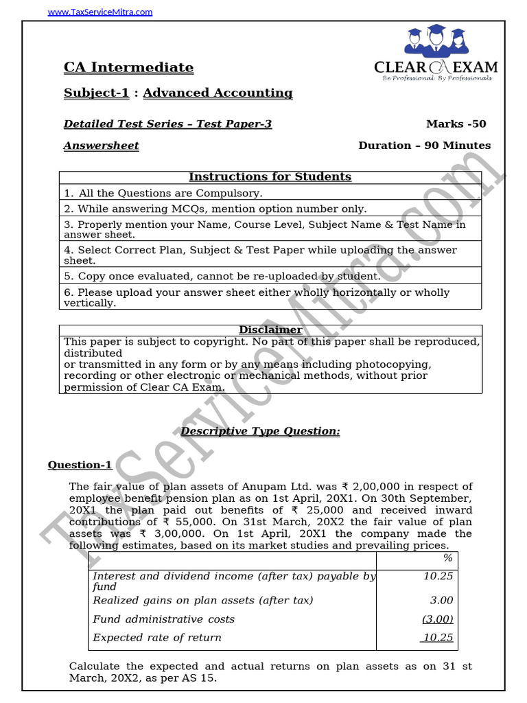 Intermediate Advanced Accounting Question Paper3 Answer | PDF | Present Value | Dividend