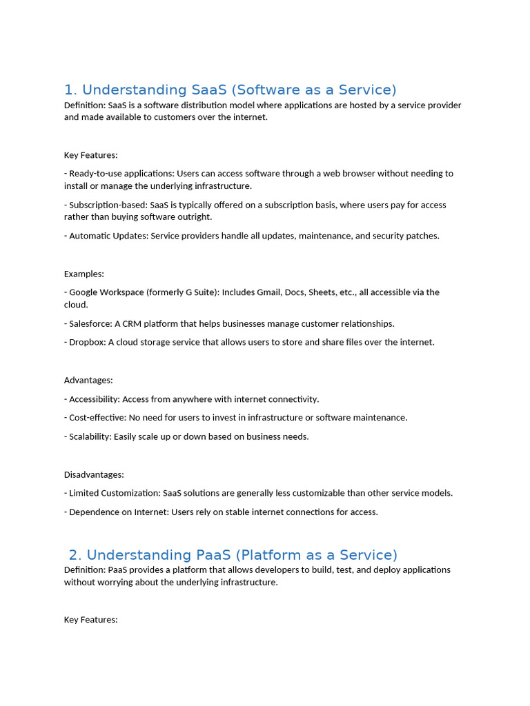 Iaas Saas Paas | PDF | Software As A Service | Cloud Computing