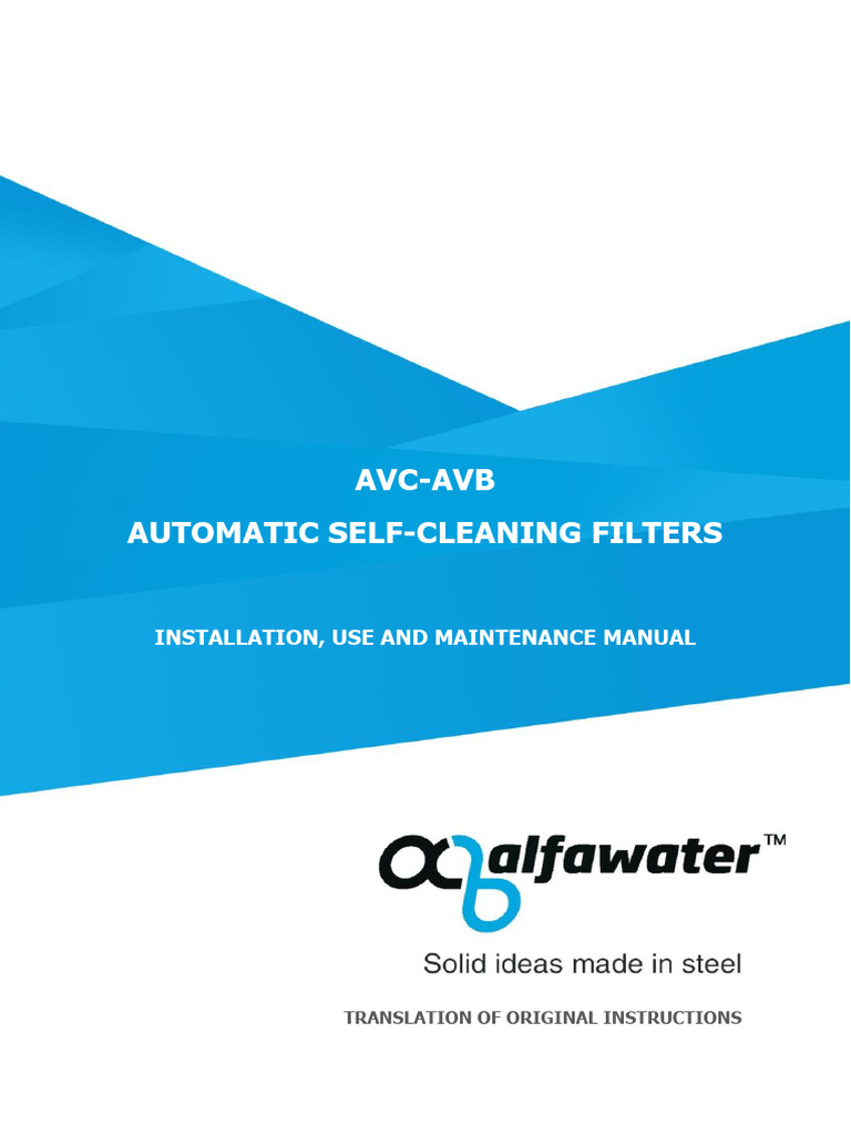 2021 01 Manual Automatic Self Cleaning Filters AVC AVB | PDF | Valve | Pressure Measurement