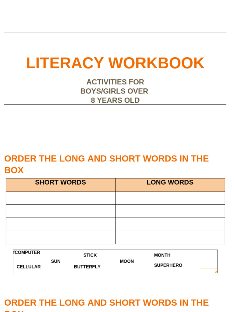 Literacy Workbook | PDF | Linguistics