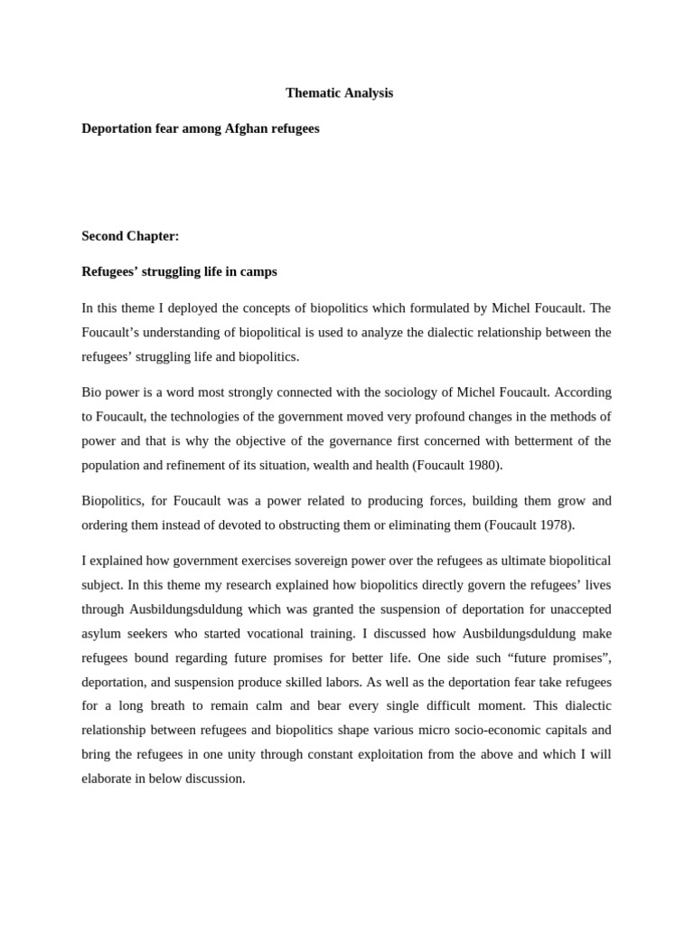 Thematic Analysis | PDF | Refugee