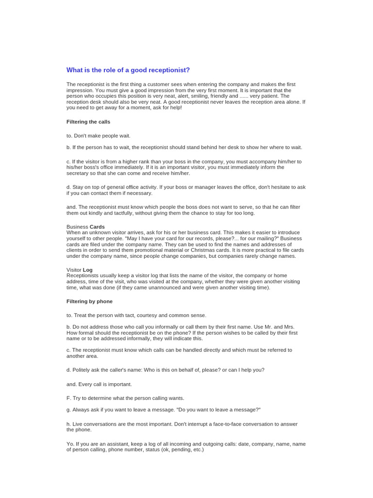 Receptionist Pdf Accounting