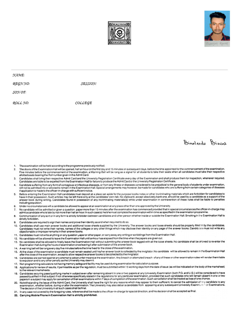 B.Sc. Program 3Rd Semester Examination, 2024.: ER SIT YOF A A N I | PDF