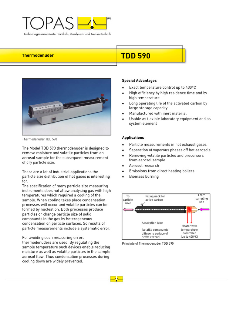 Topas 590 TDD Productsheet En | PDF | Aerosol | Adsorption