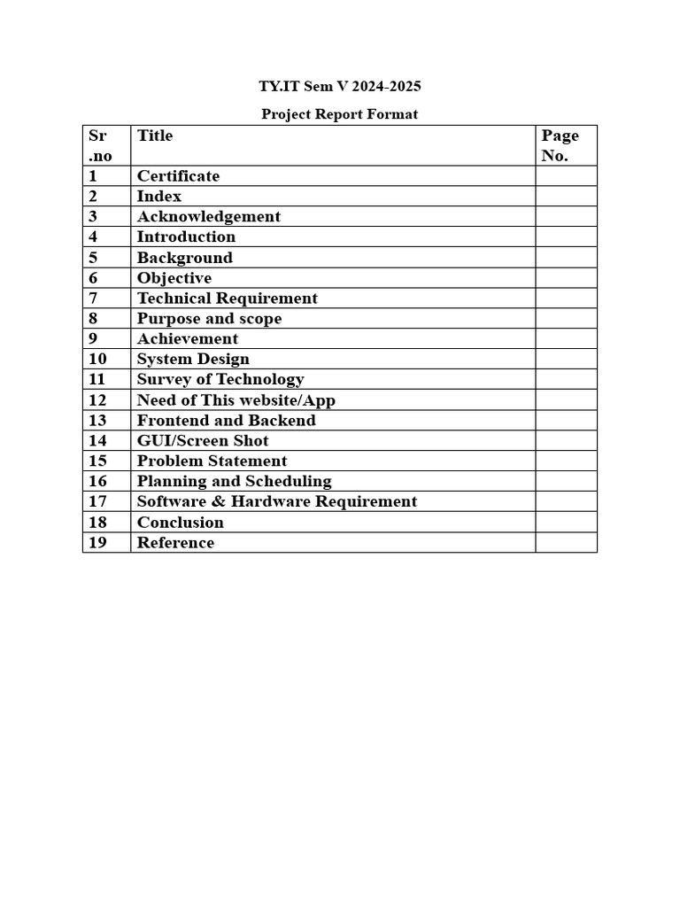 Project Report Format Sem V | PDF