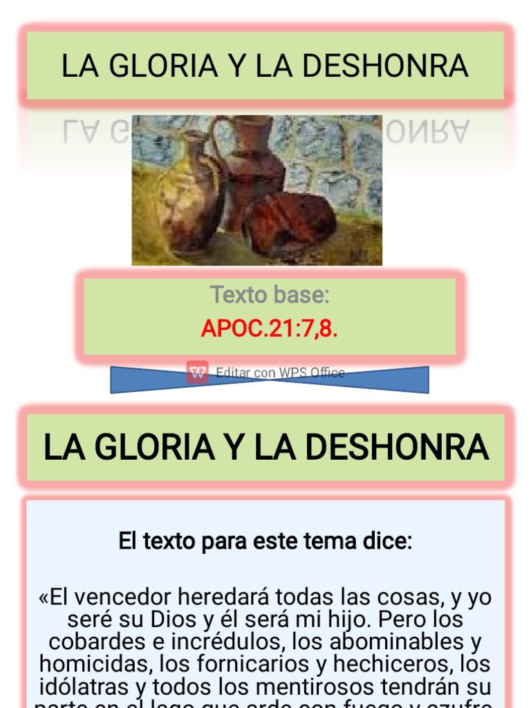674la Gloria y La Deshonra | PDF | Libro de revelación | Pecado