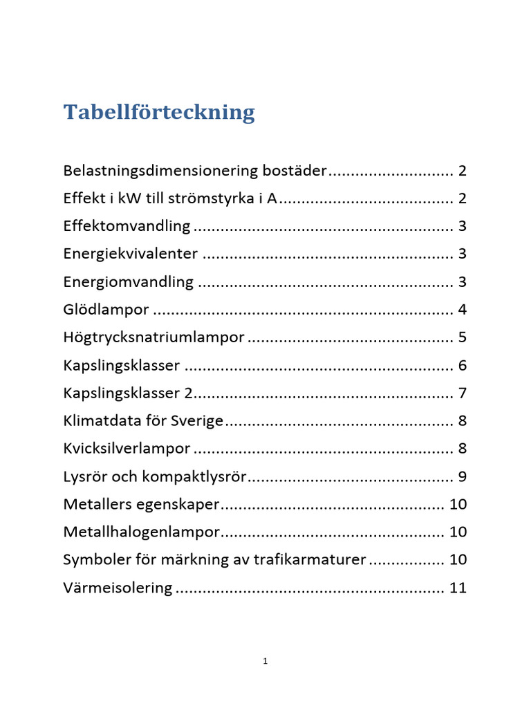 Tabeller | PDF