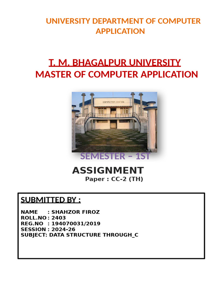 MCA Data Structures Assignment | PDF