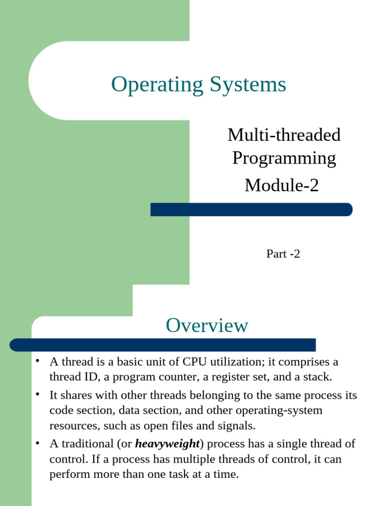 OS-PROCESS MANAGEMENT Module - 2.2 | PDF | Thread (Computing) | Scheduling (Computing)