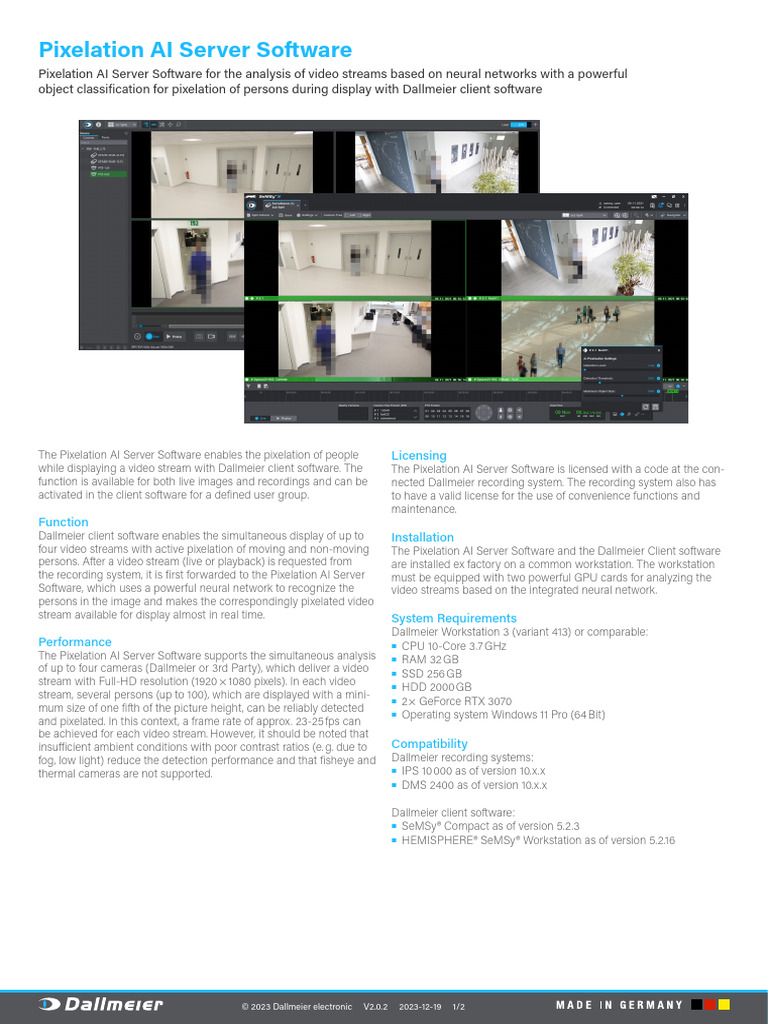 Ds Pixelation AI Server Software en | PDF | Video | Workstation