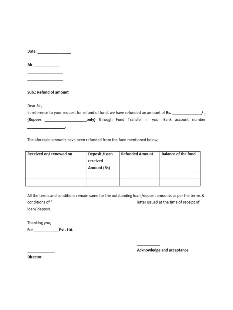Director Loan Refund Letters | PDF