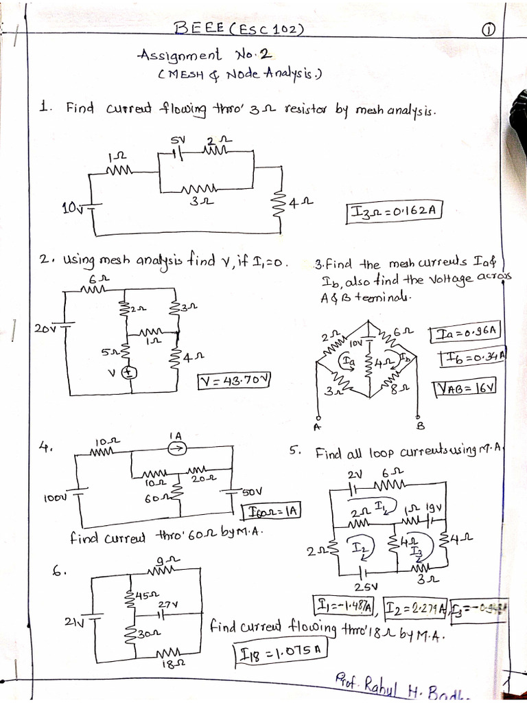 BEEE Assignments 2 To 8 | PDF