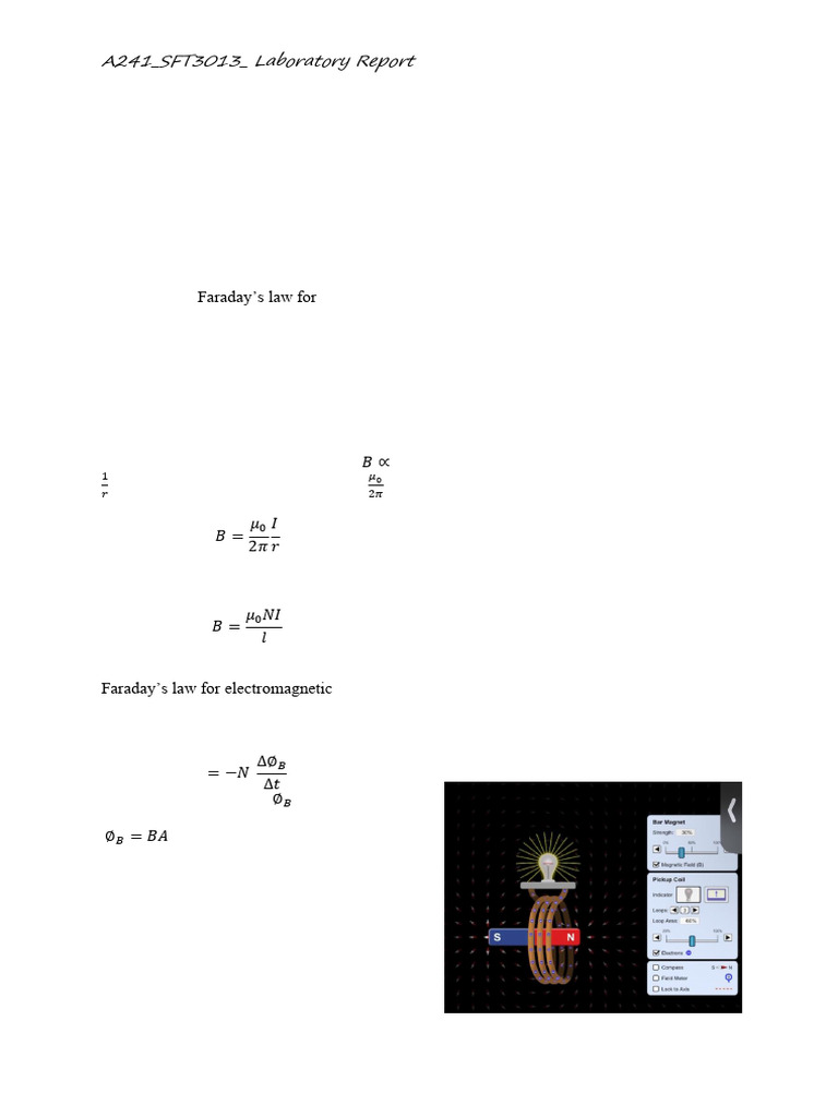 PhET simulation lab report (1) | PDF | Electromagnetic Induction ...