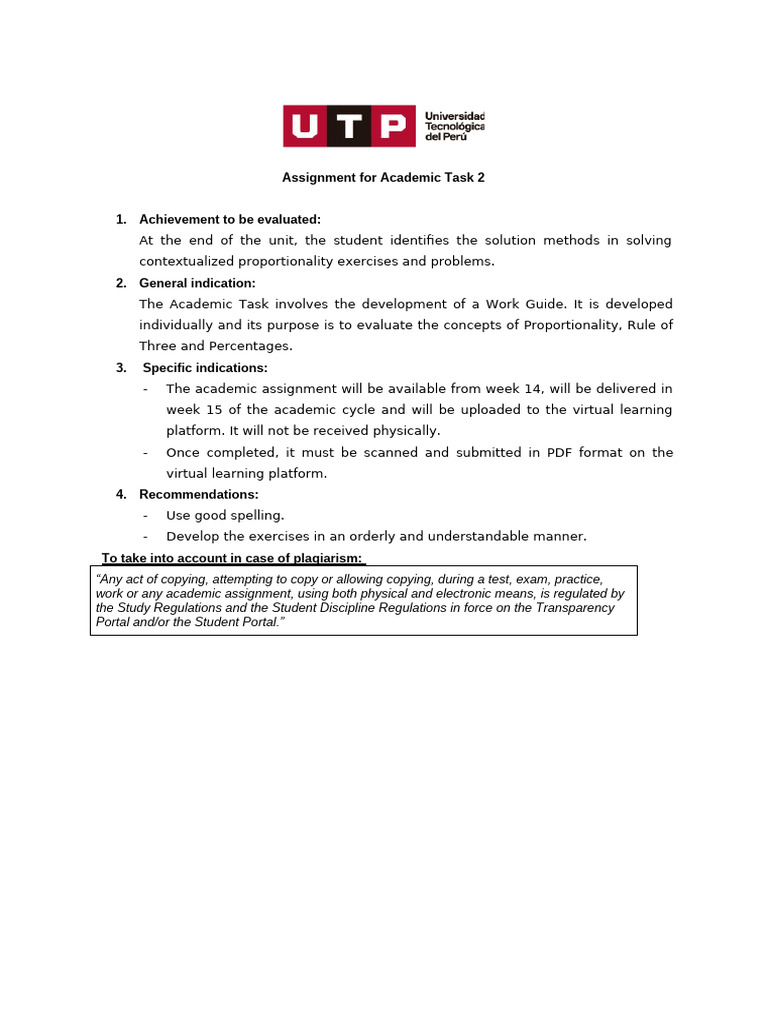 Proportionality Academic Task Guide | PDF