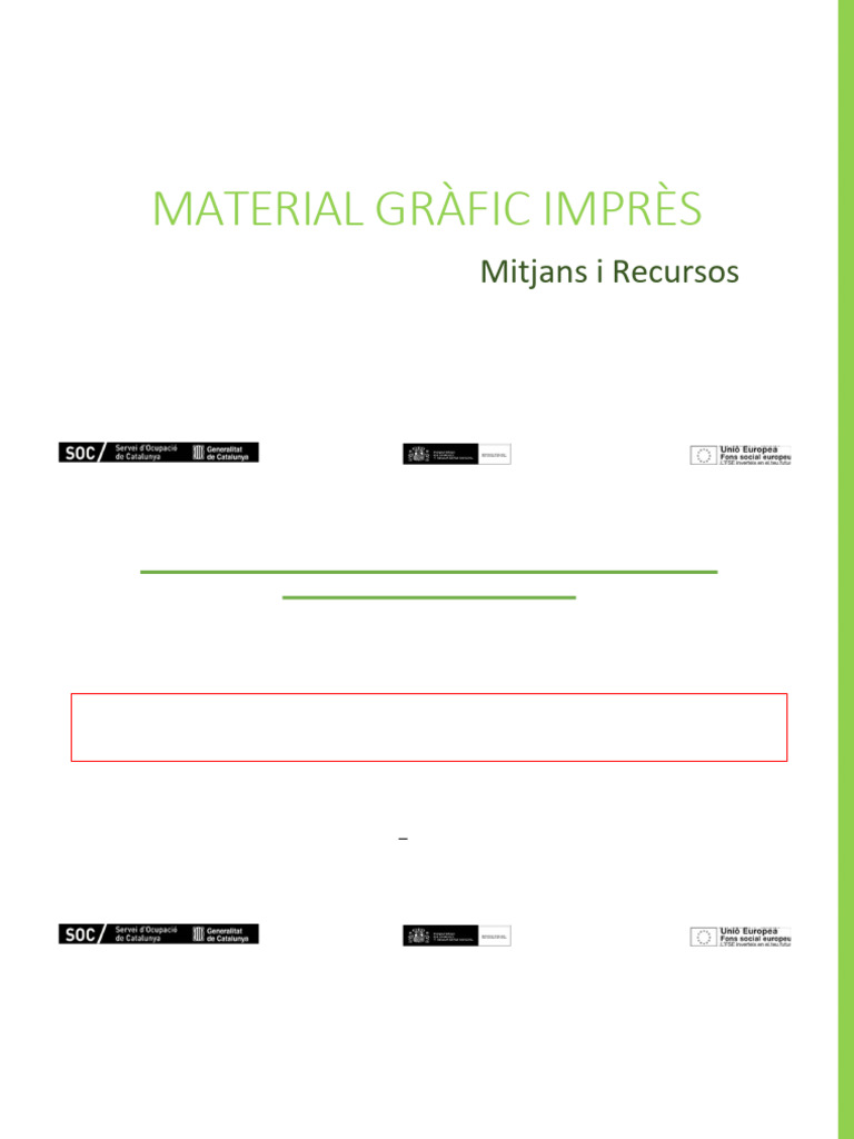 2 Material Gràfic imprés1 Mitjans i Recursos | PDF