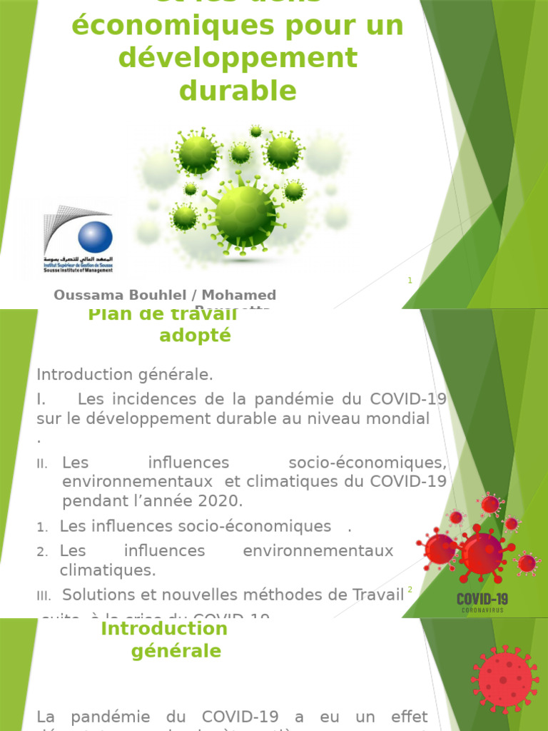 COVID-19 Les Enjeux Et Les Défis Économiques Pour Un Développement Durable | PDF | Développement ...