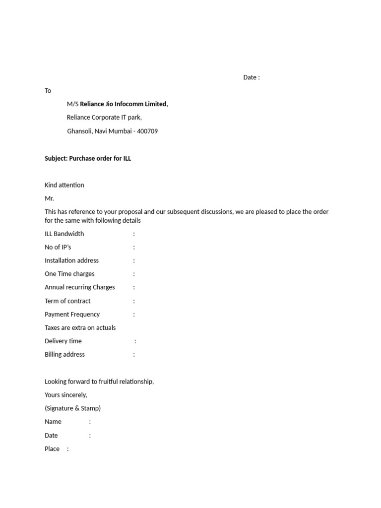 Ill Po Format 2024 | PDF